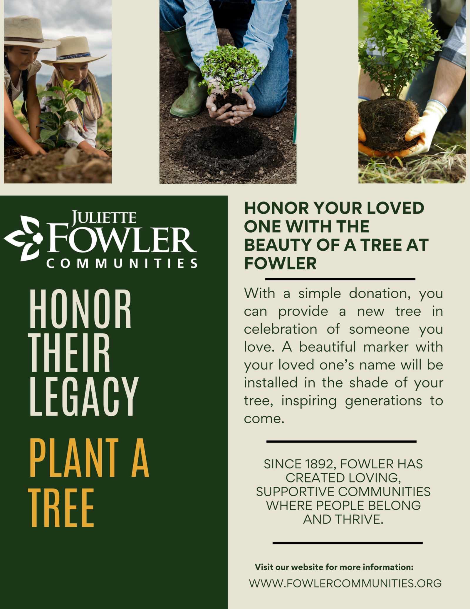 Plant a Tree. Grow a Legacy. - Juliette Fowler Communities